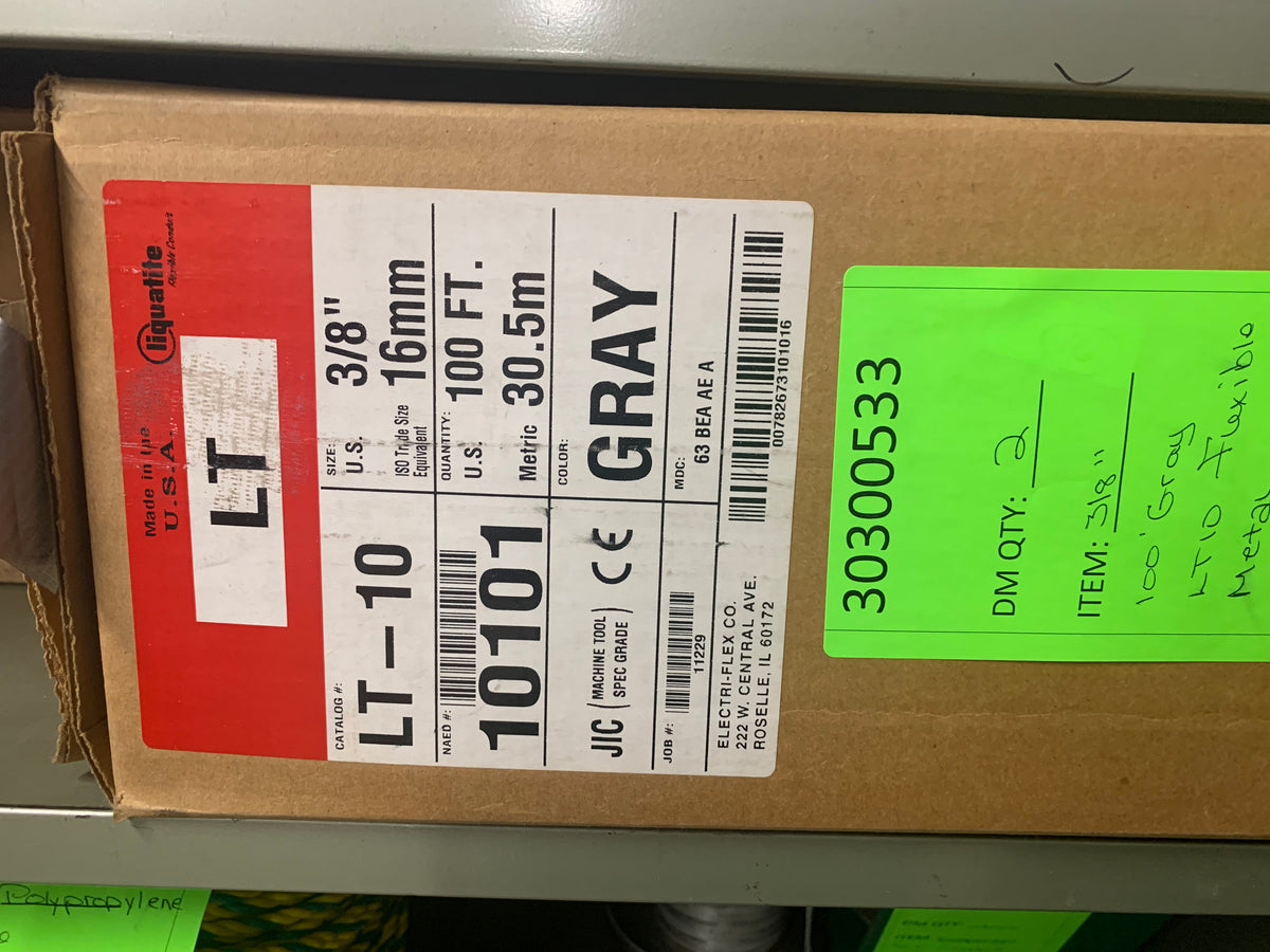 3/8" 100' Gray LT10 Liquitite Flexible Metal JIC Machine Tool ...